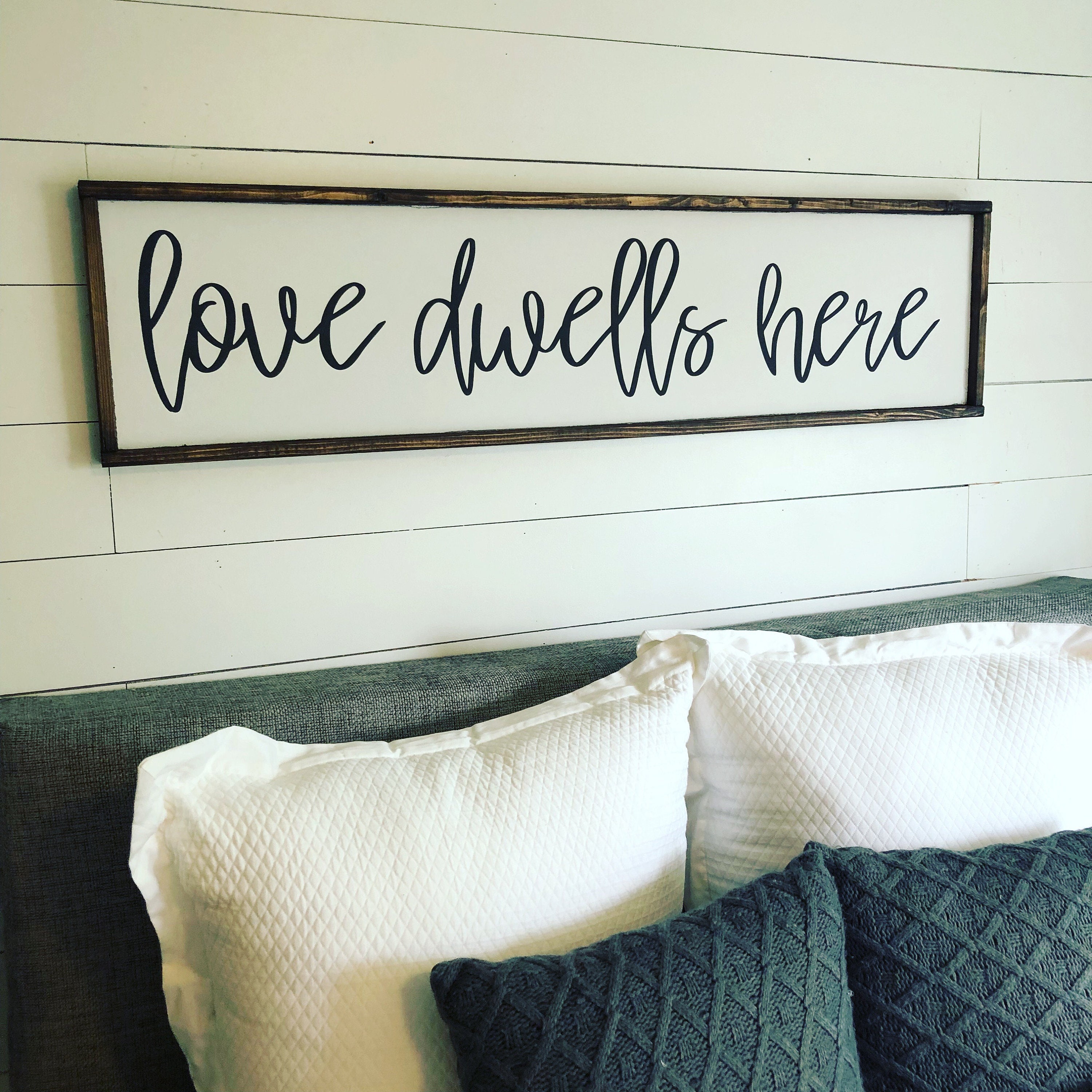 Love Dwells Here. Above the Bed Sign FREE SHIPPING | Etsy