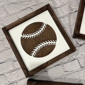 Sports Ball Wood Signs * Set of 4 * Boys Room * Playroom Kids Room Sign ...