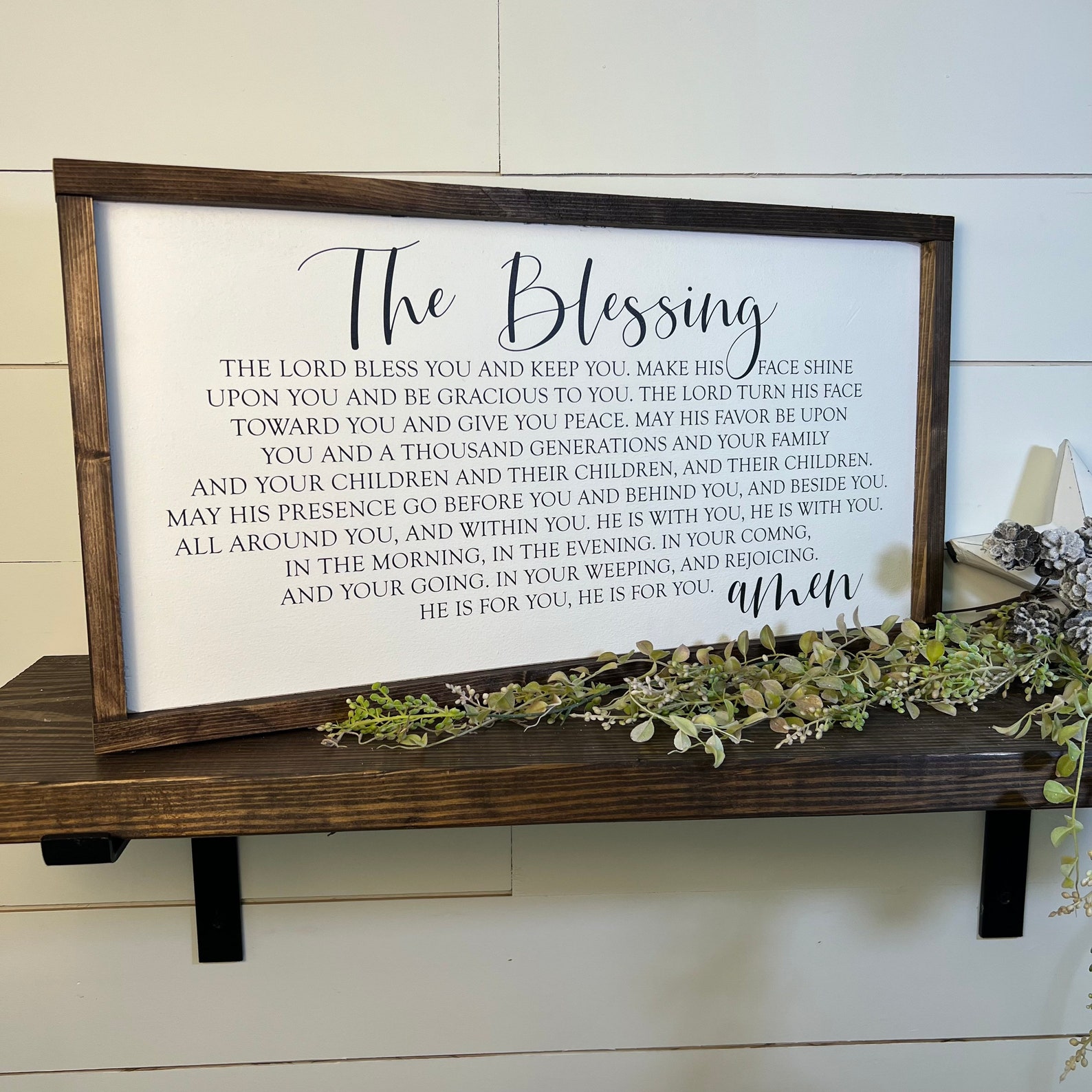 The Blessing Wood Sign Mantle Decor FREE SHIPPING - Etsy