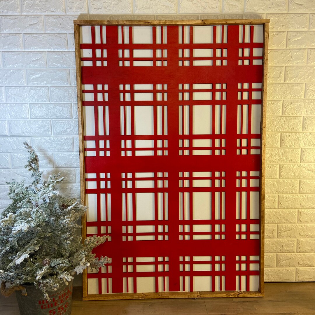 Buffalo Plaid Layering Background Sign - Christmas Wood Sign, Mantle ...