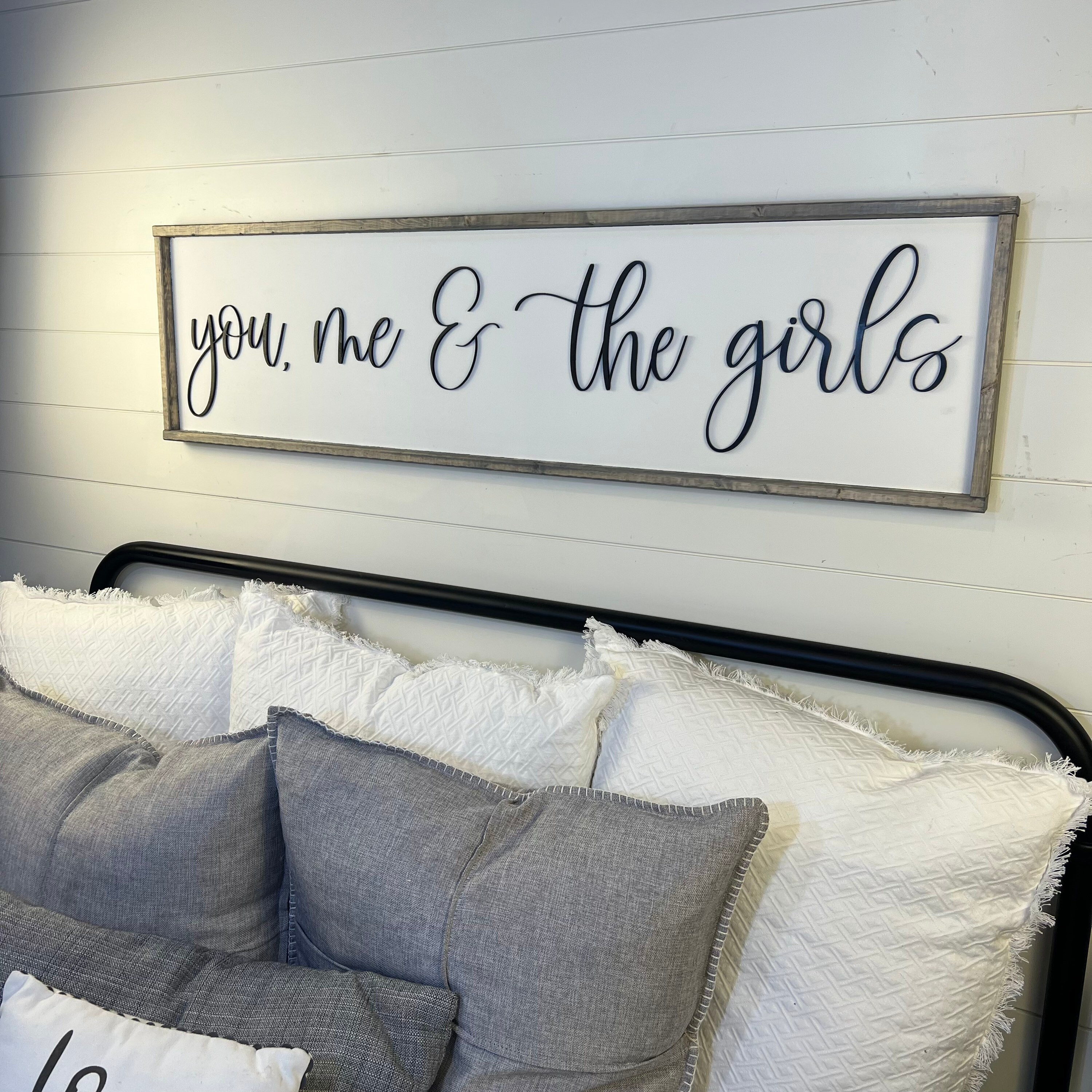 You Me & the Girls Above Over the Bed Sign Master Bedroom | Etsy