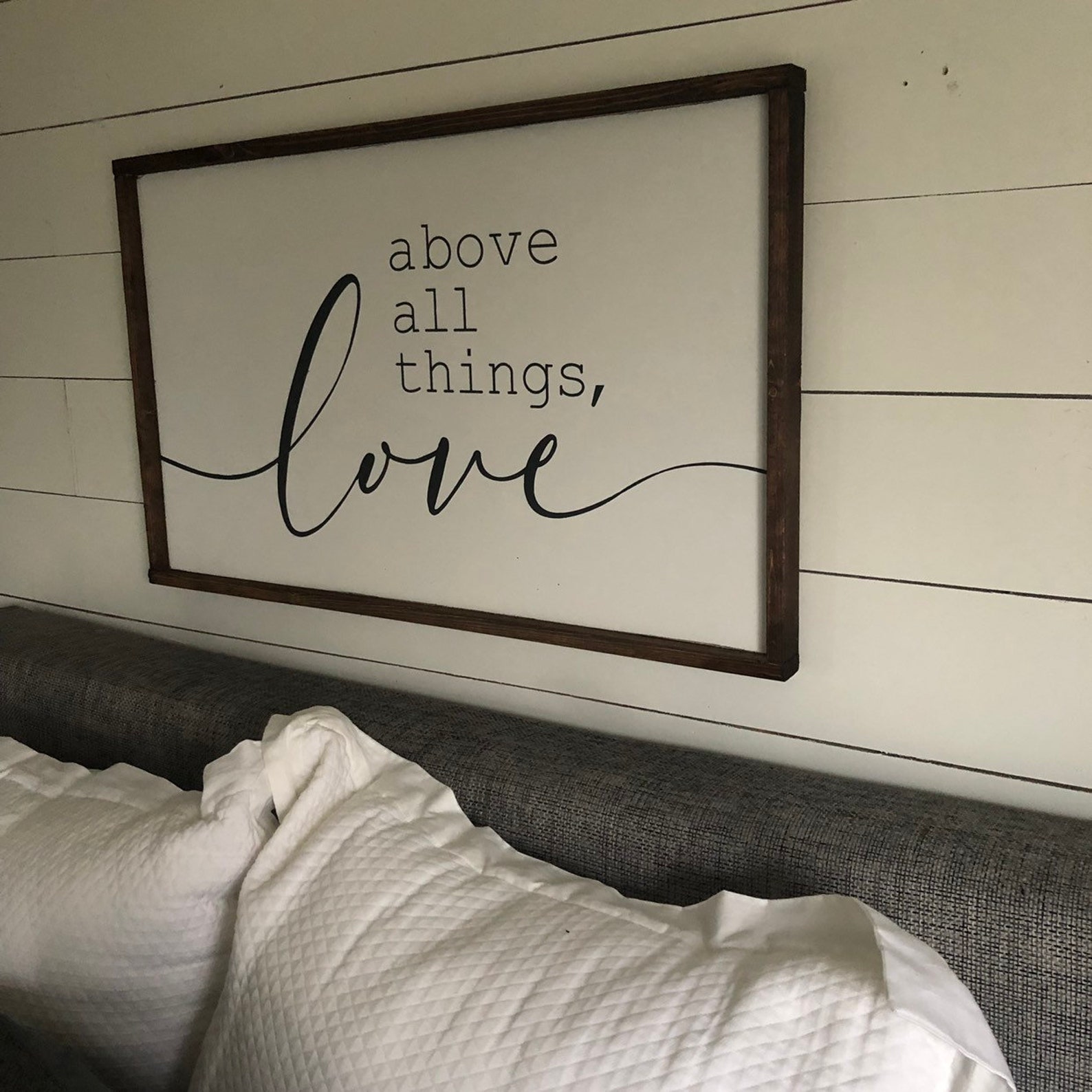 Above All Things. Above the Bed Sign FREE SHIPPING - Etsy
