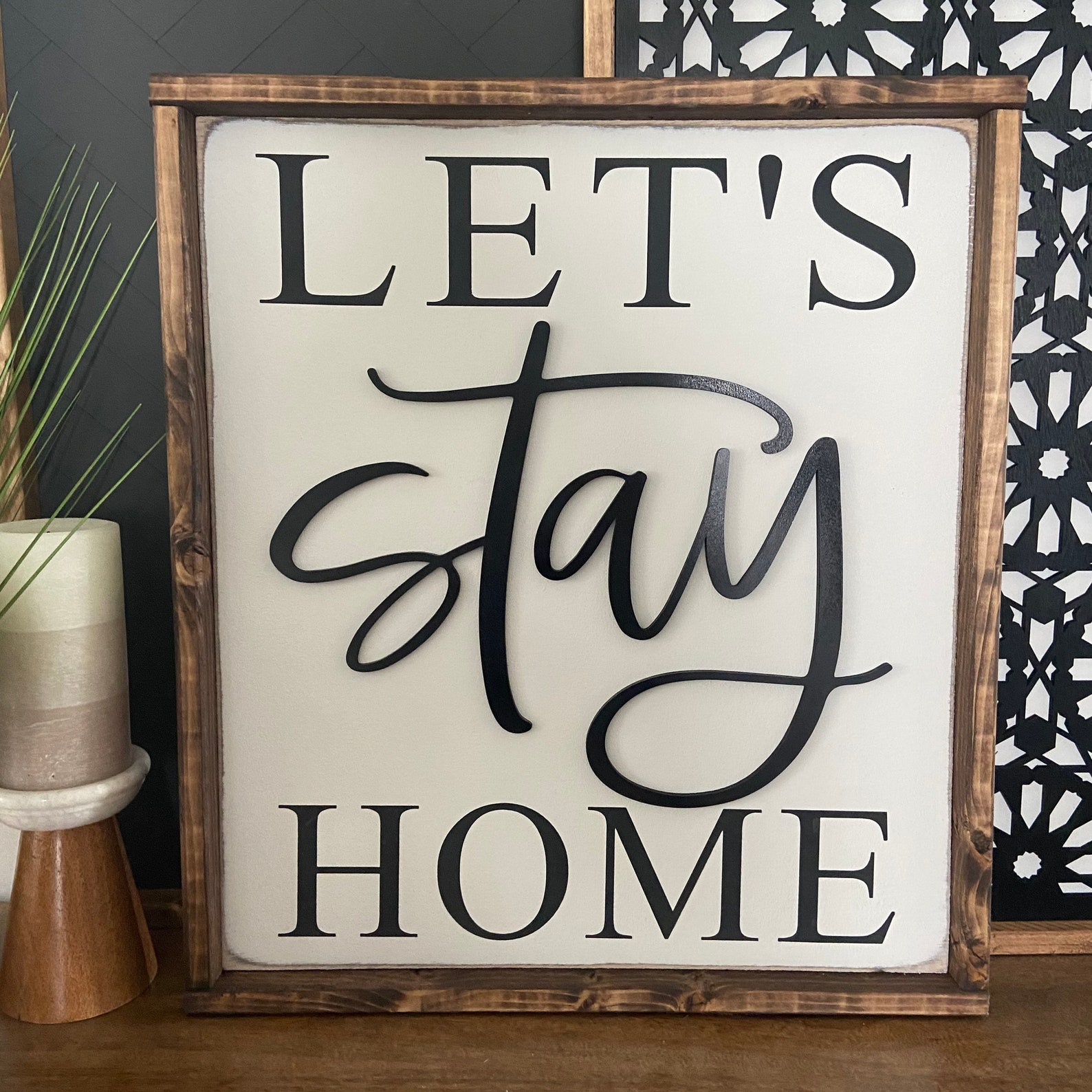 Lets Stay Home Entryway Living Room Sign FREE SHIPPING - Etsy