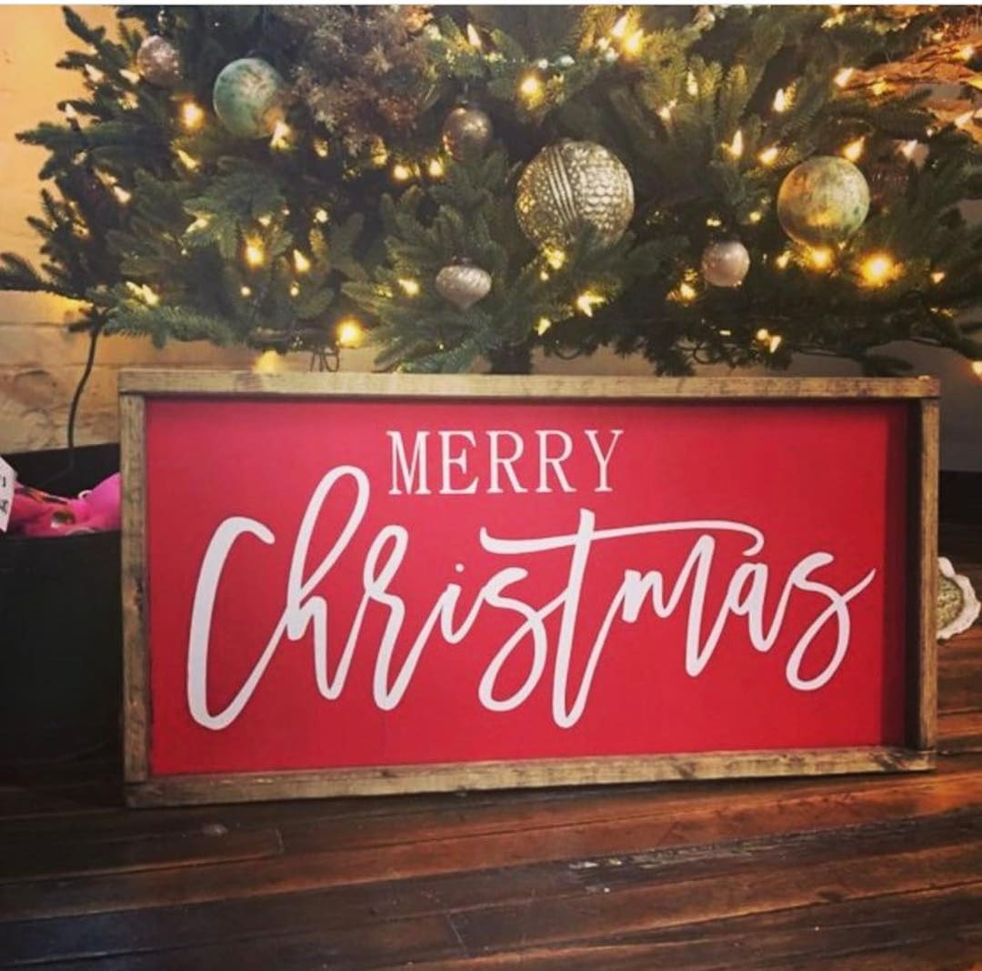 Merry Christmas - Christmas Wood Sign, Mantle Decor [FREE SHIPPING!] - Etsy