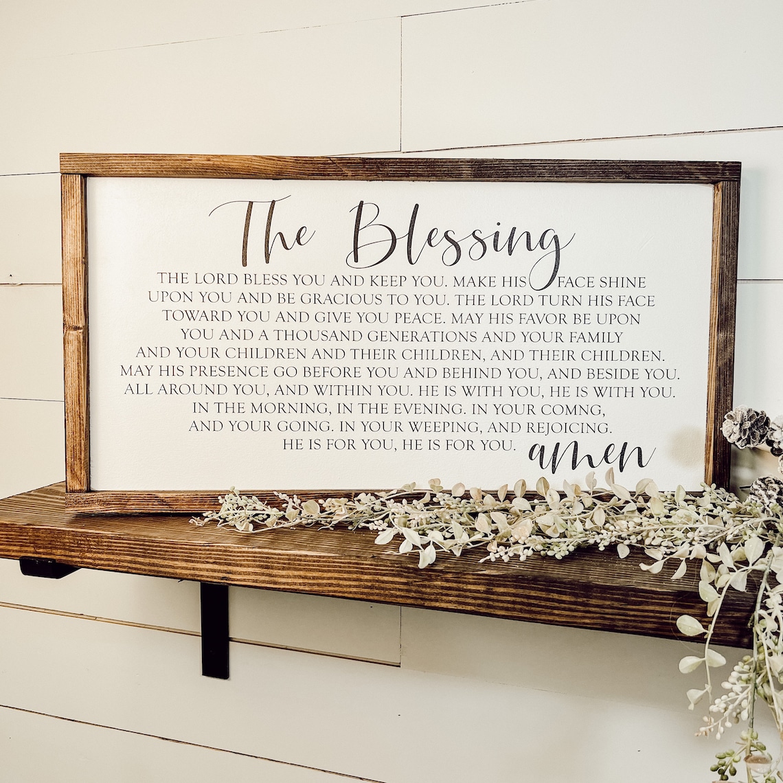 The Blessing Wood Sign Mantle Decor FREE SHIPPING - Etsy