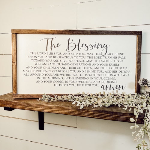 The Blessing Wood Sign Mantle Decor FREE SHIPPING - Etsy