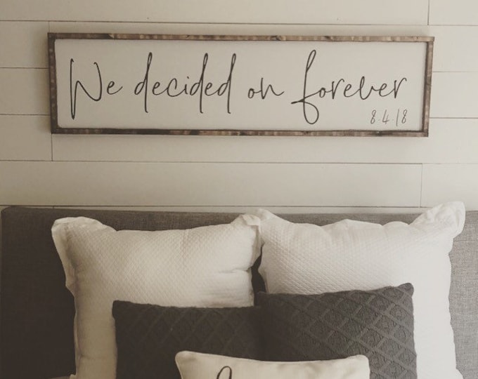 You, Me & the Kids - Above Over the Bed Sign - Master Bedroom Wall Art ...