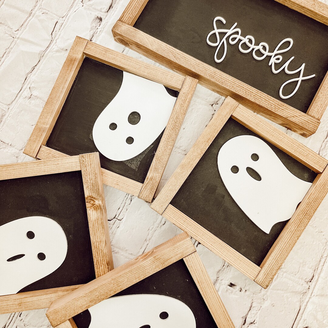 Mini Ghosts & Spooky [set of 5!] Wood Signs [FREE SHIPPING] - Etsy