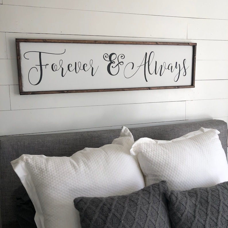 Forever & Always. Above Over the Bed Sign Master Bedroom | Etsy