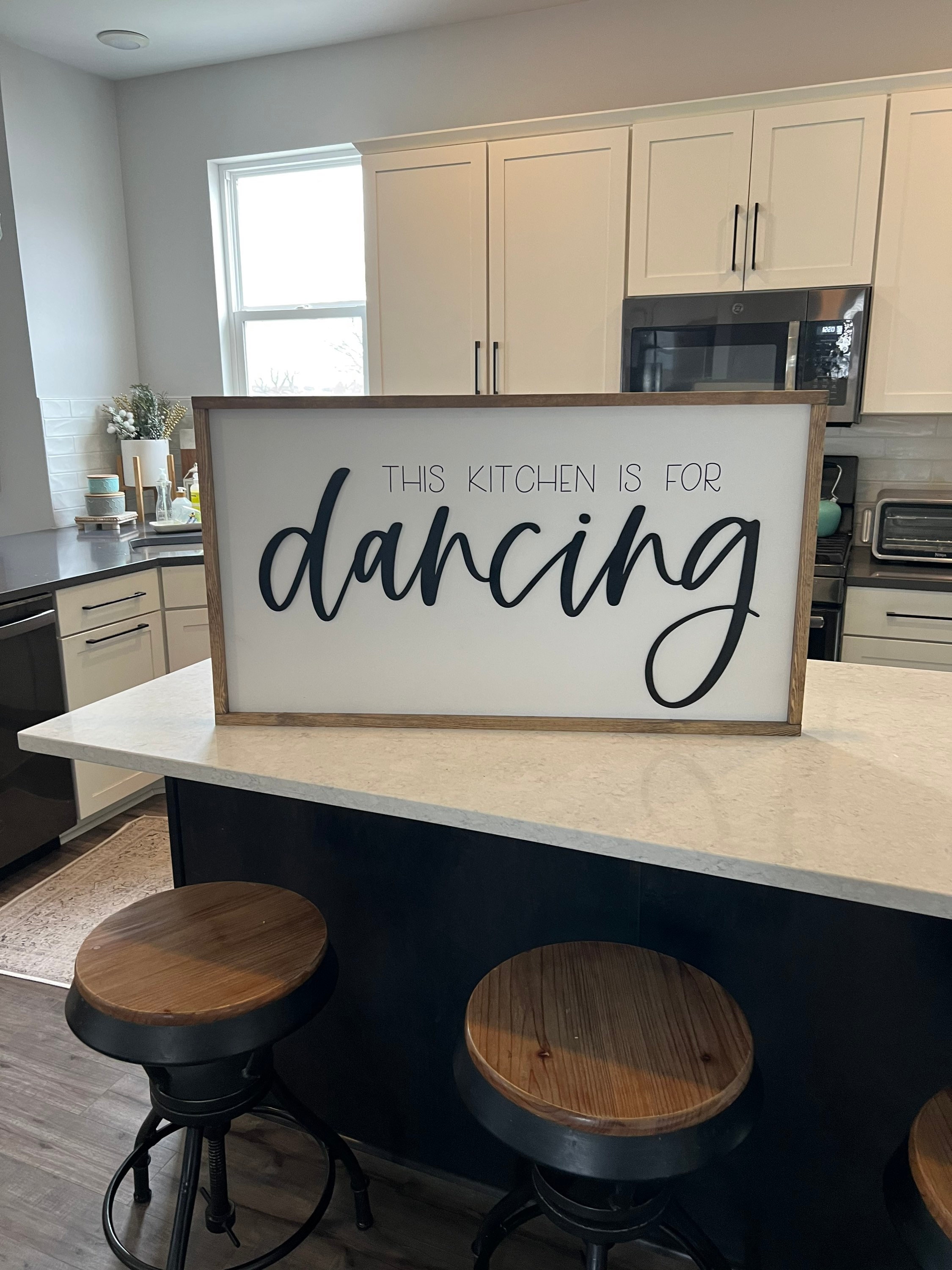 This Kitchen is for Dancing Wood Sign Kitchen Decor FREE - Etsy