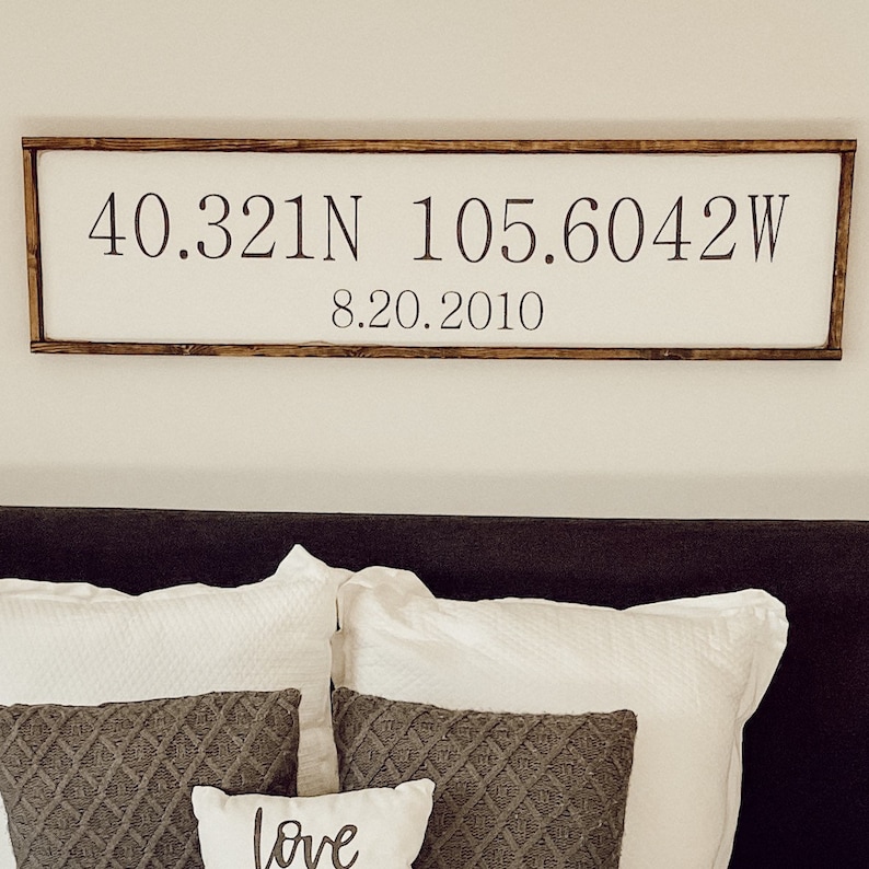 Coordinates. - Above Over the Bed Sign - Master Bedroom Wall Art ...