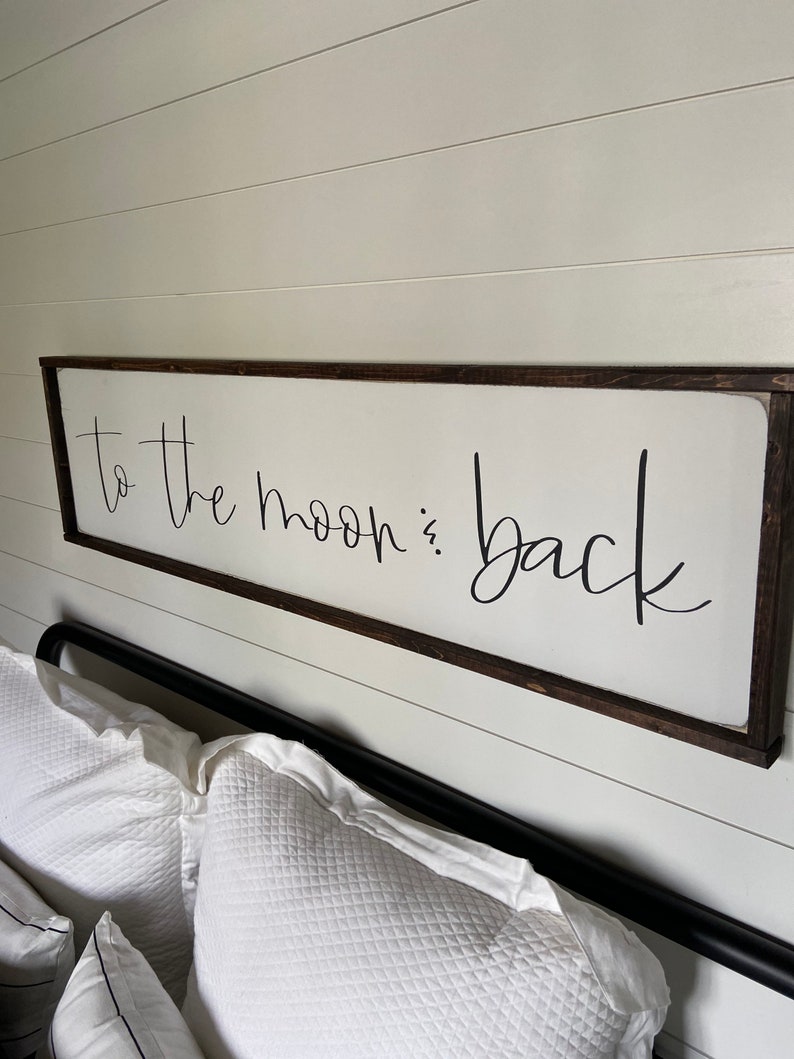 To the Moon & Back. Above the Bed Sign FREE SHIPPING | Etsy