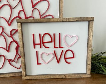 Hello Love Sign | Etsy