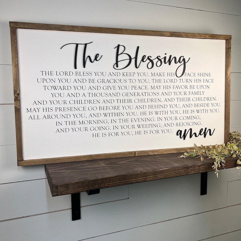 The Blessing Wood Sign Mantle Decor FREE SHIPPING - Etsy