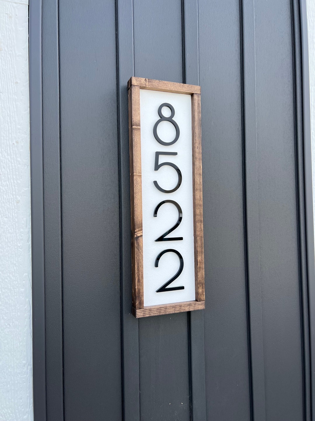 Vertical House Number Sign: Modern Farmhouse Address Plaque - Etsy