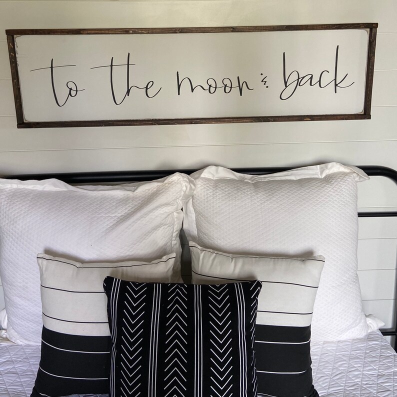 To the Moon & Back. Above the Bed Sign FREE SHIPPING | Etsy