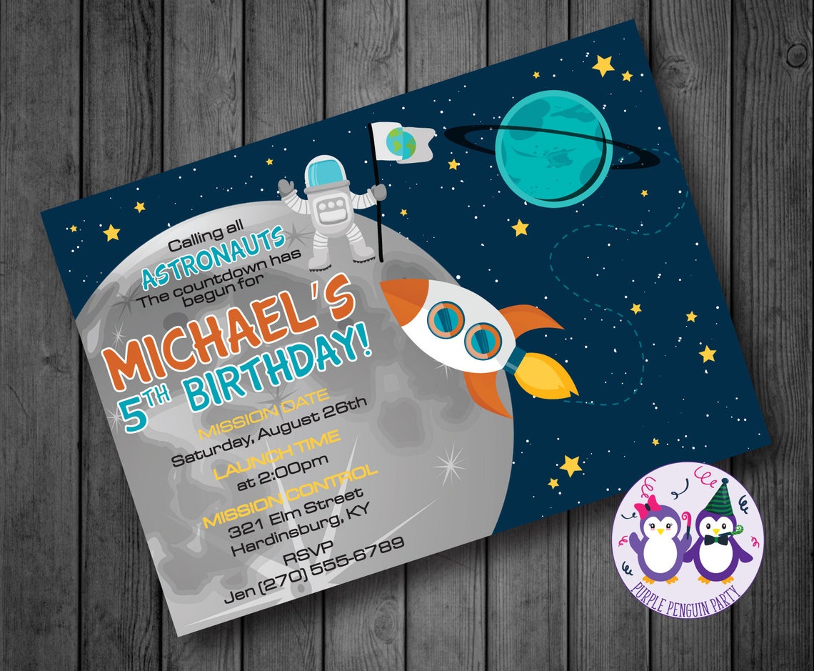 Astronaut Birthday Invitation Astronaut Invitation Outer Space - Etsy ...