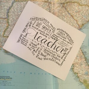 Hand-lettered Teacher Art Print Wall Art 8.5" X 11" Teacher Gift Modern ...