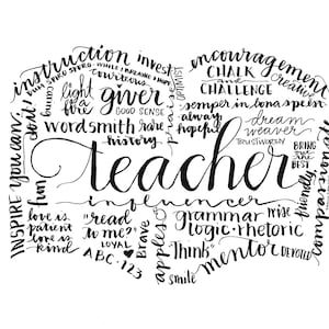 Hand-lettered Teacher Art Print Wall Art 8.5" X 11" Teacher Gift Modern ...