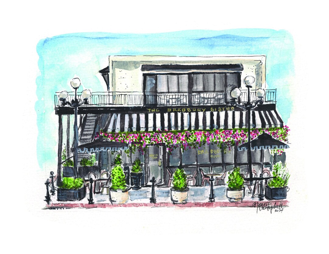 Bradbury Bistro French Café Anderson, South Carolina Landmark Print ...