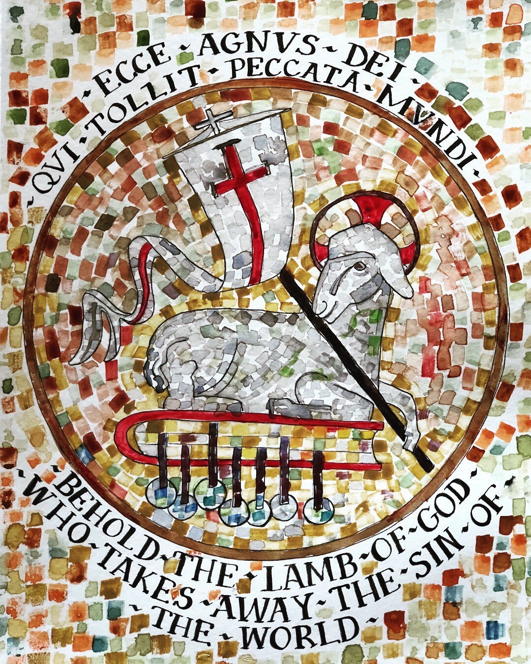 Lamb of God Watercolor Print: Agnus Dei Medieval Art (8 1/2" X 11") - Etsy