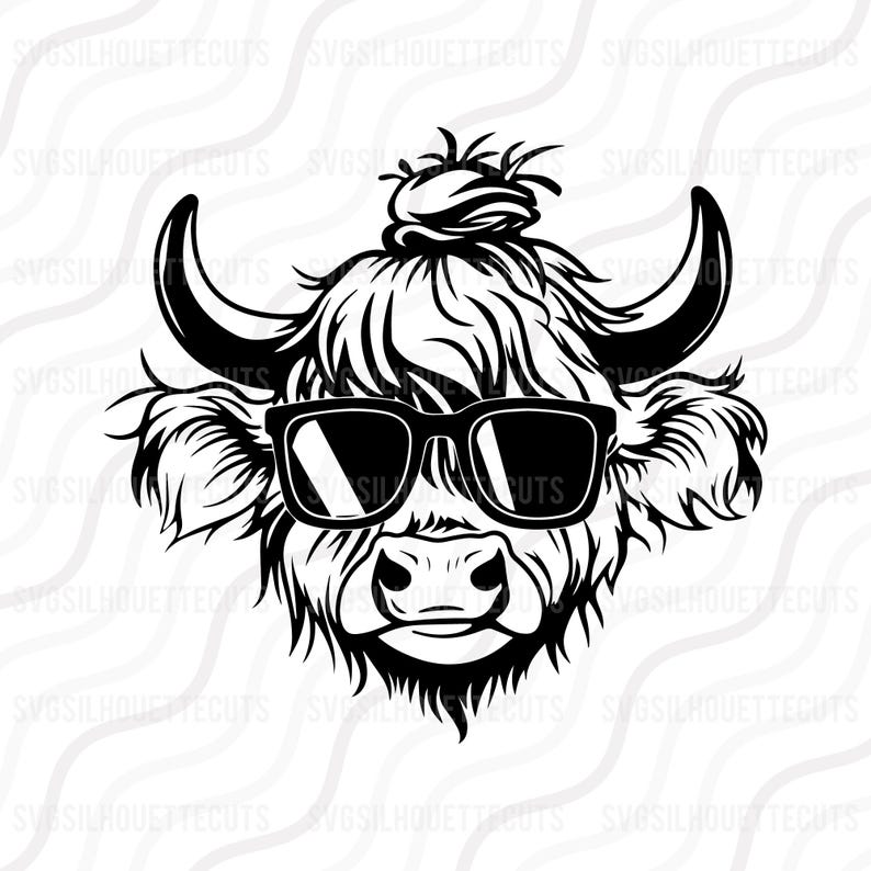 Highland Cow Messy Bun SVG: Heifer Cut File (digital Download) - Etsy