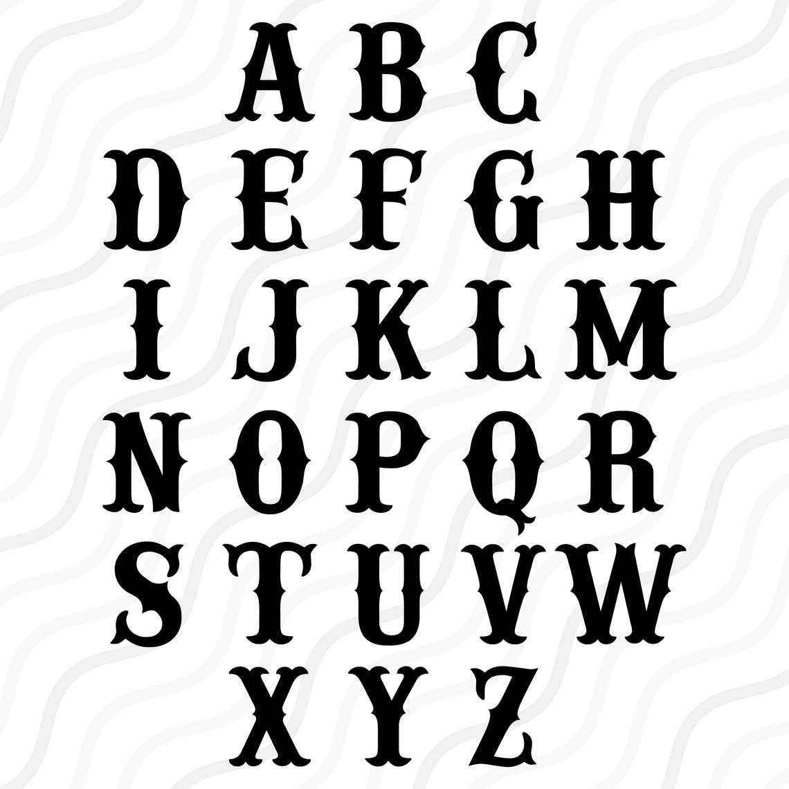 Fishtail Monogram SVG, Fishtail Alphabet Svg, Monogram Alphabet, SVG ...