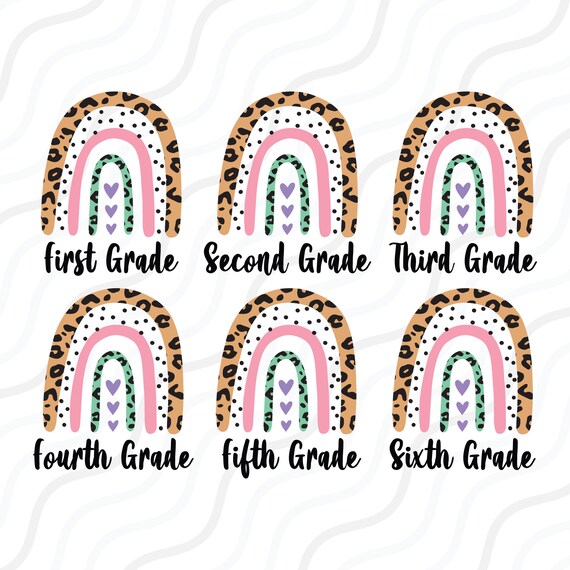 School Grade Rainbow Bundle SVG First Grade Rainbow SVG Cut | Etsy