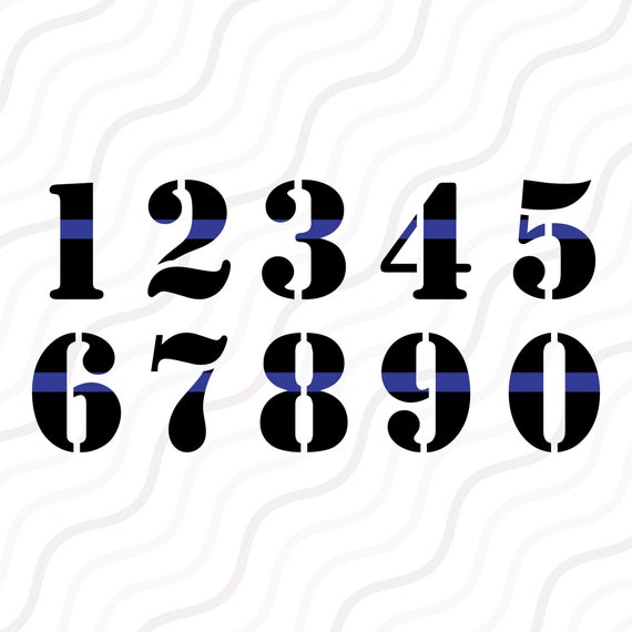 Thin Blue Line Numbers 0-9 SVG Police Badge Numbers SVG Cut - Etsy