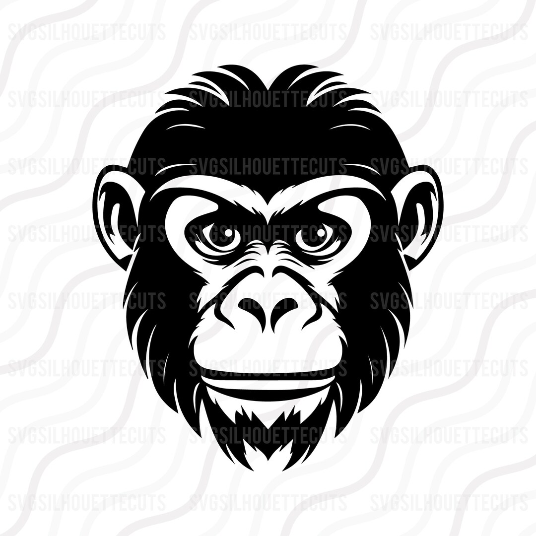 Monkey Head SVG, Monkey Face SVG, Monkey SVG Cut Table Design,svg,dxf ...