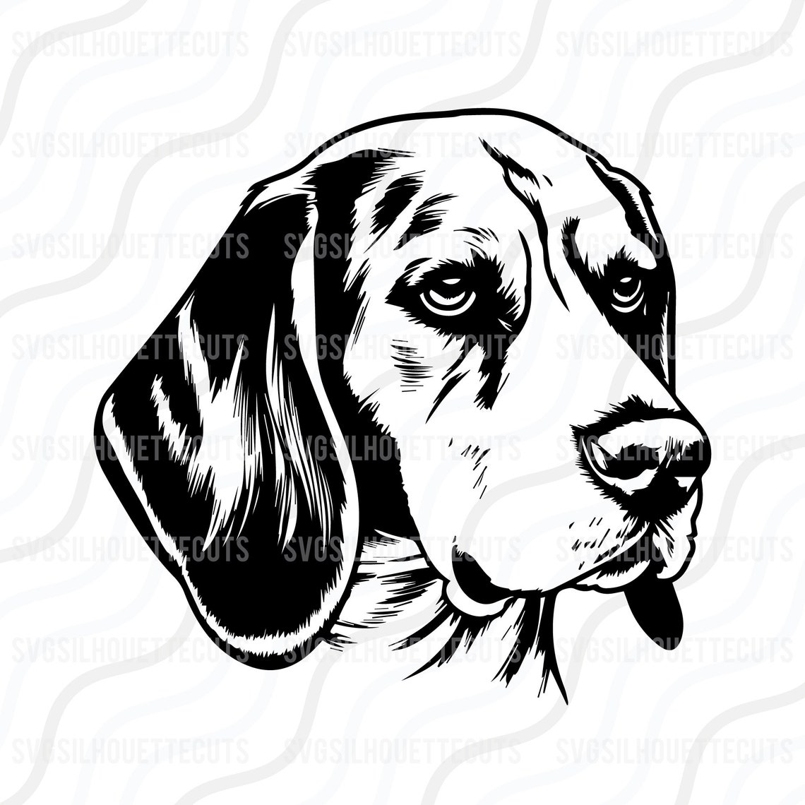 Beagle Dog Head Silhouette SVG, DXF, PNG (digital Download) - Etsy