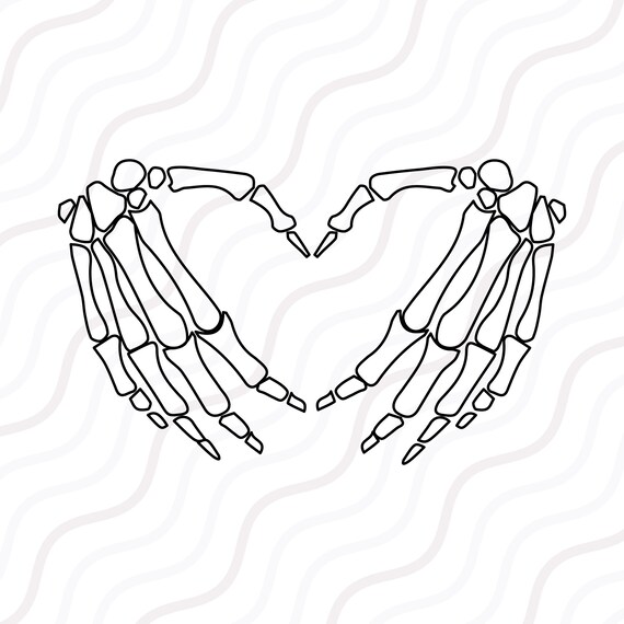 Skeleton Heart Hand Svg Hands Heart Svg Skeletonsvg Cut Etsy Canada
