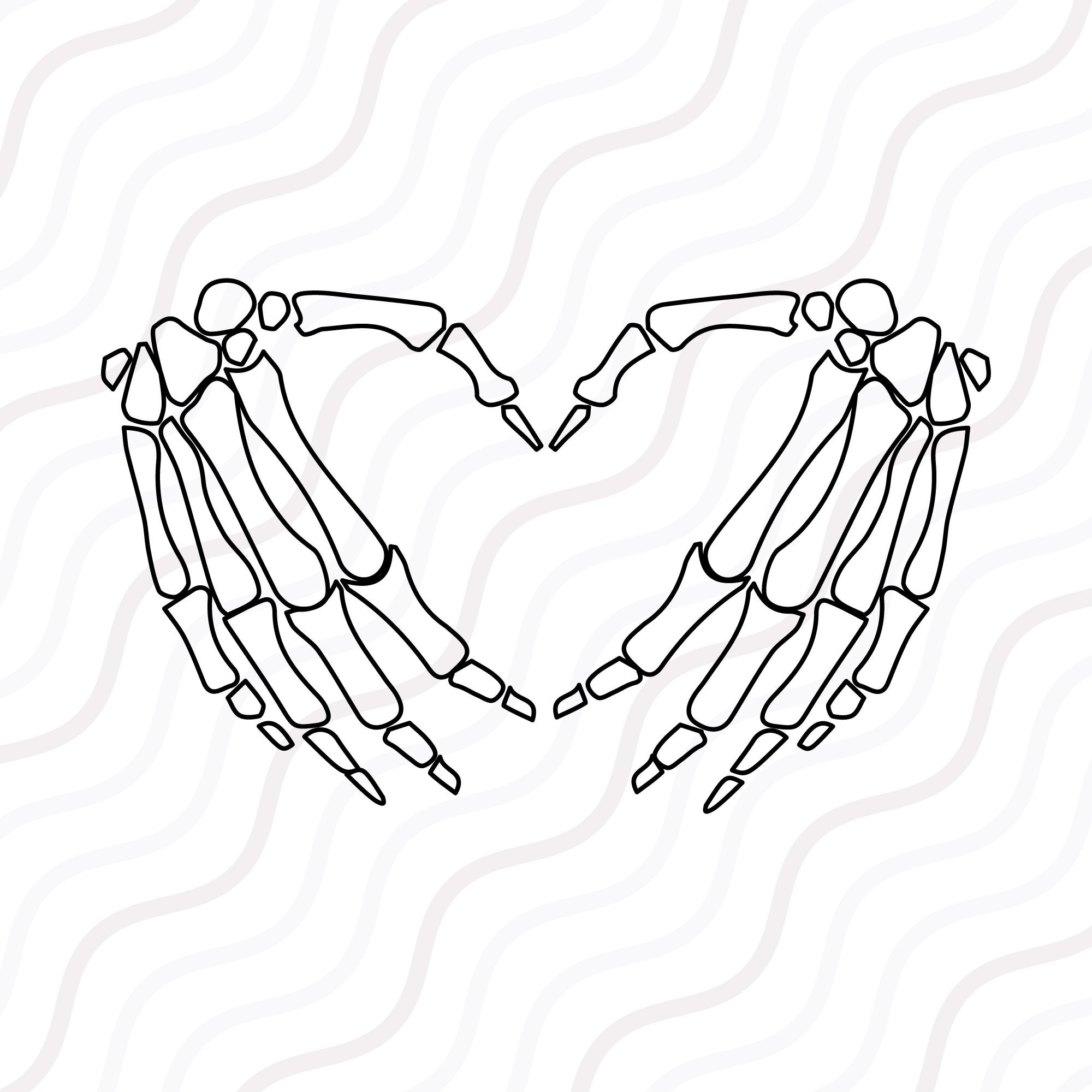 Skeleton Hand Holding Heart Drawing
