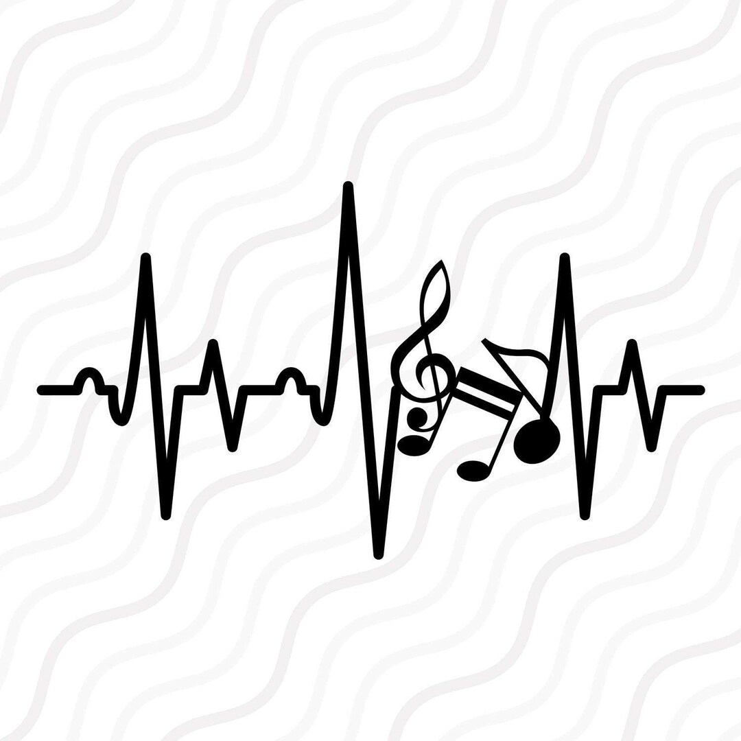 Music Note Heartbeat SVG, Music Note SVG, Heartbeat SVG Cut Table ...