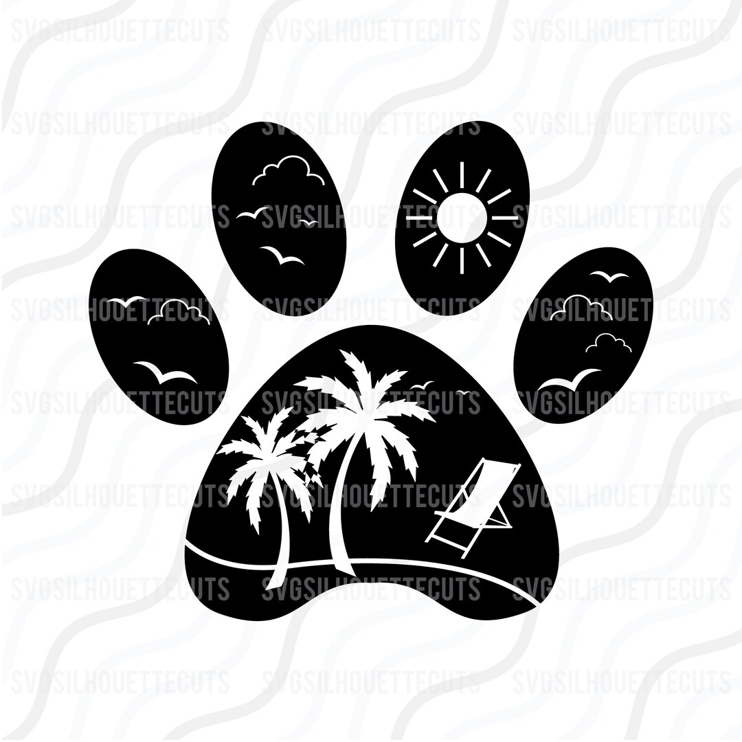 Beach Paw Print Svg,dog Mom SVG, Dog Lover Svg, Summer SVG Cut Table ...