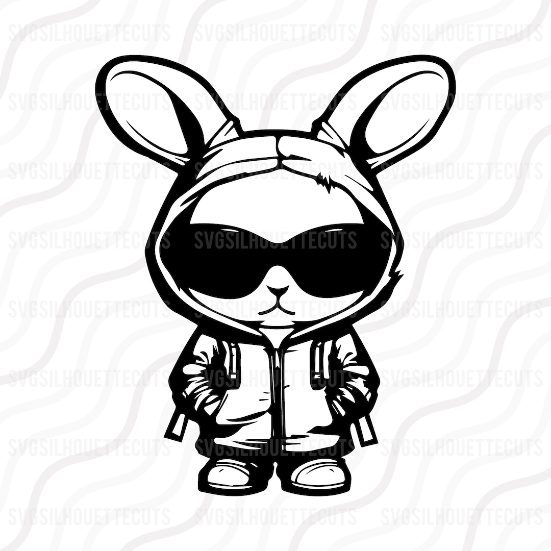 Hip Hop Bunny SVG, Easter Bunny SVG, Cute Bunny SVG Cut Table Design ...