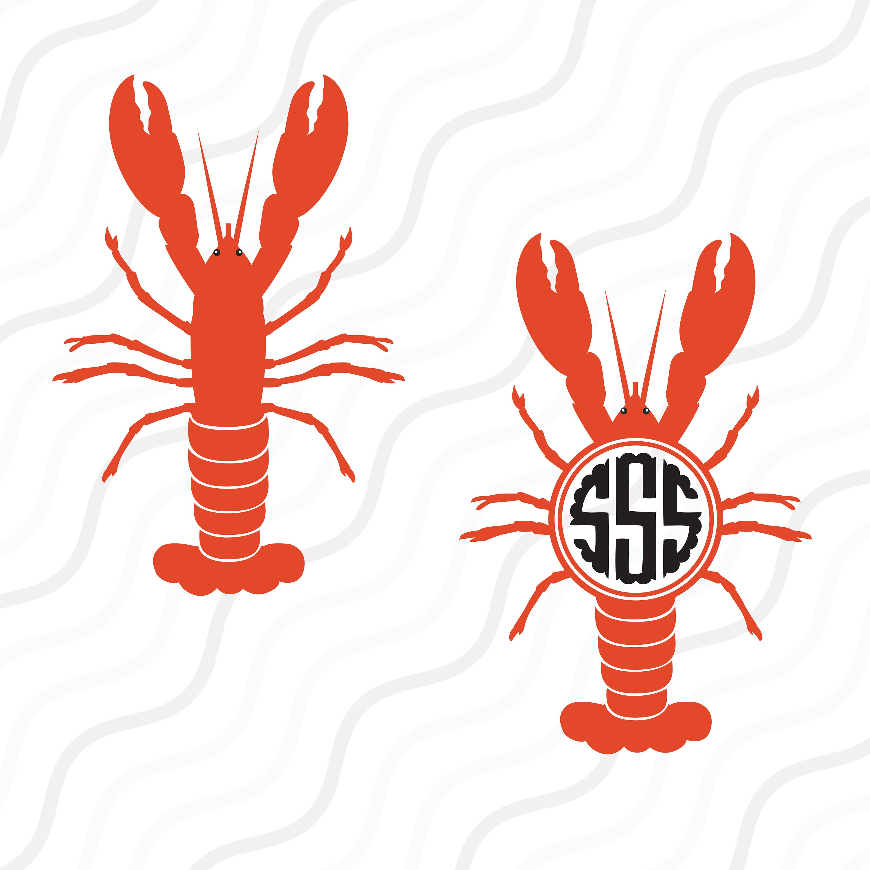 Crawfish SVG Mardi Gras Svg Crawfish Monogram SVG Cut Table | Etsy