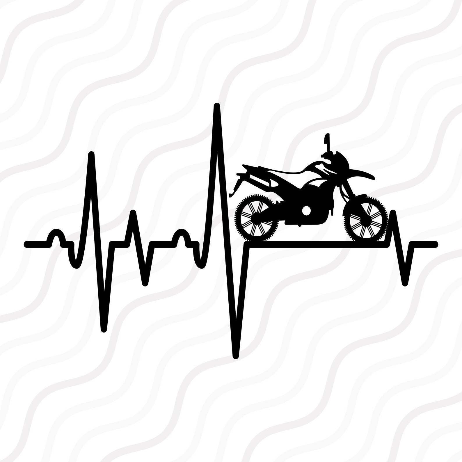 Motorcycle Heartbeat SVG: Biker Cut File for Cricut & Silhouette - Etsy