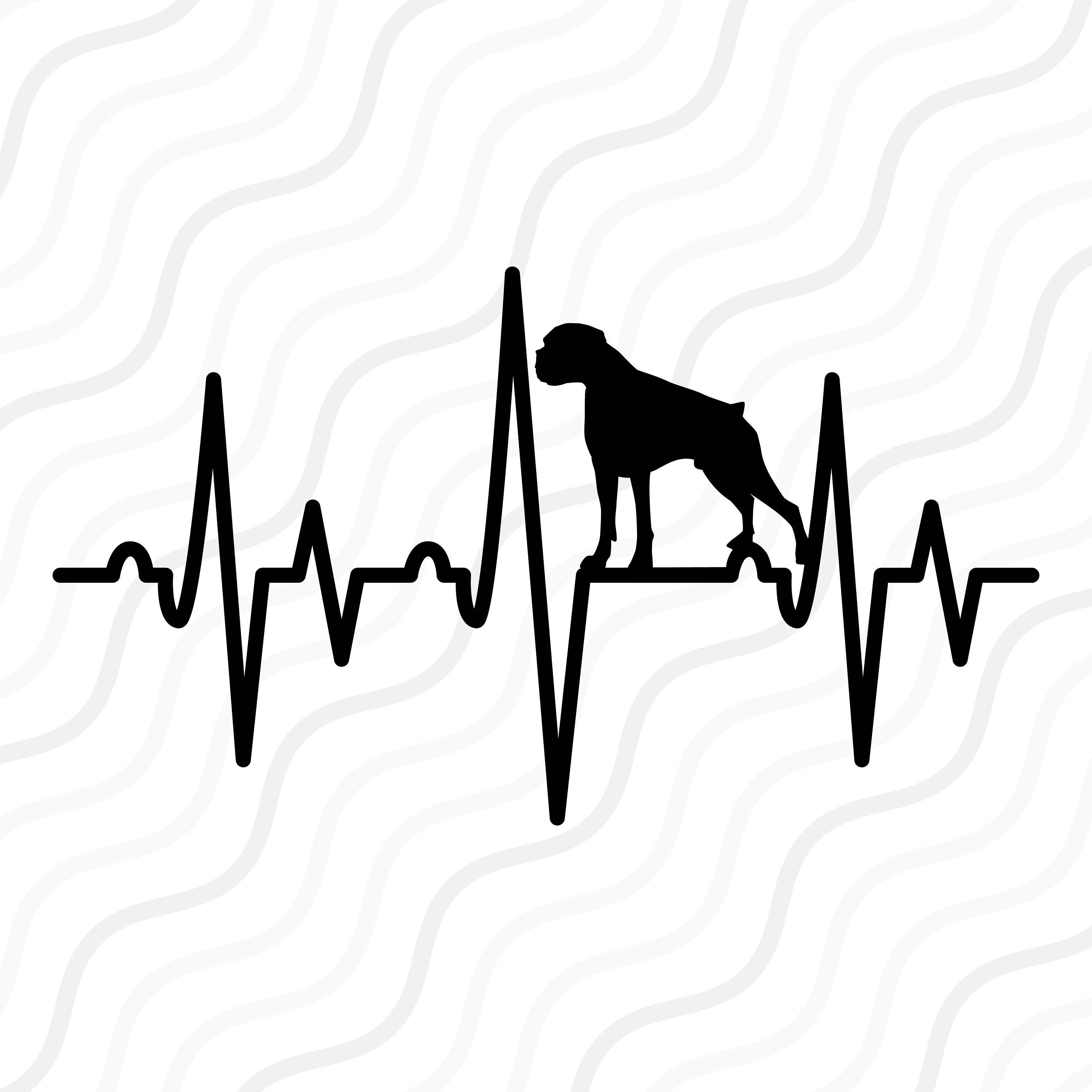 Boxer Heartbeat SVG Pitbull Svgdog Fce Svg Heartbeat SVG | Etsy