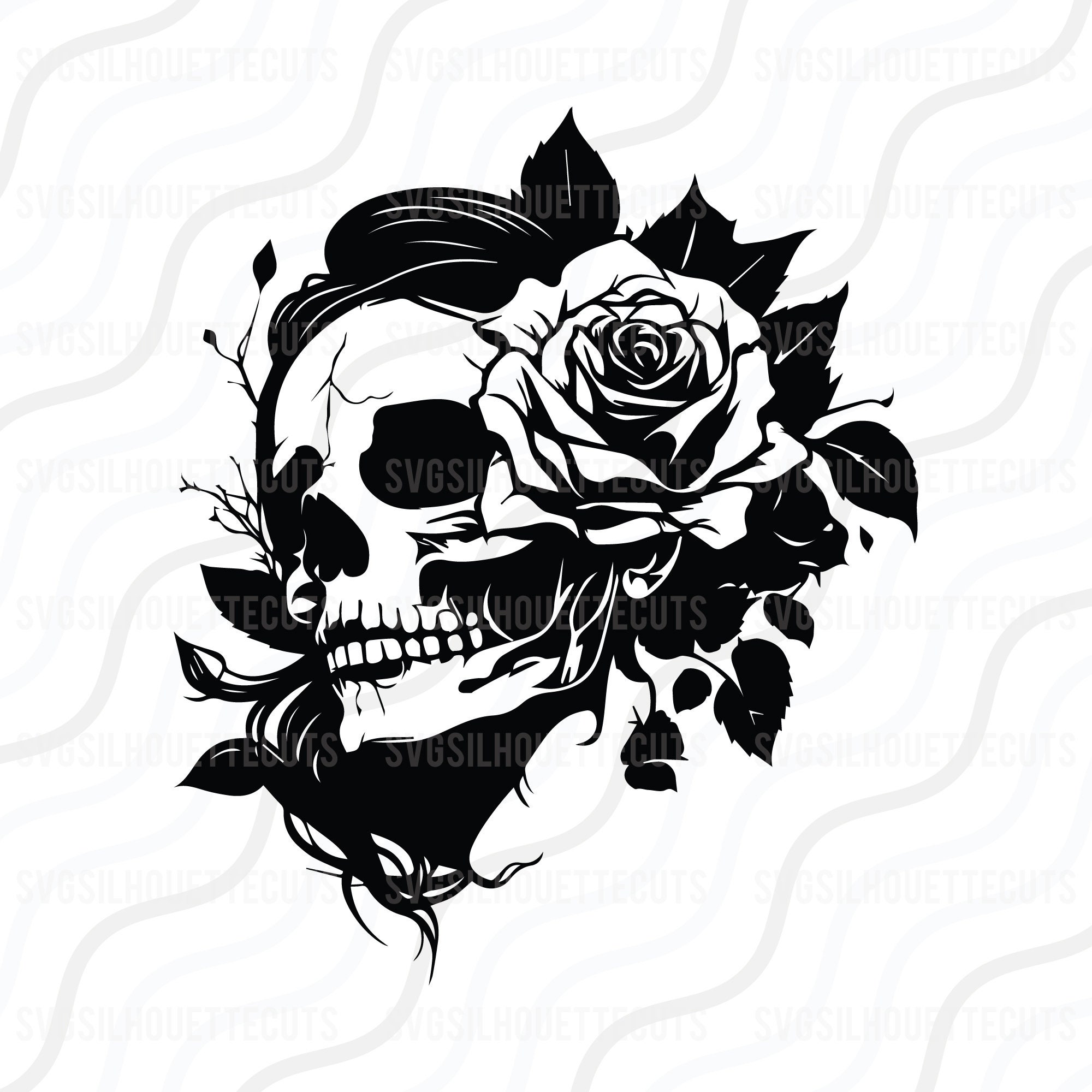 Floral Woman Skull SVG Skull SVG Skeleton Girl SVG Cut Table - Etsy ...