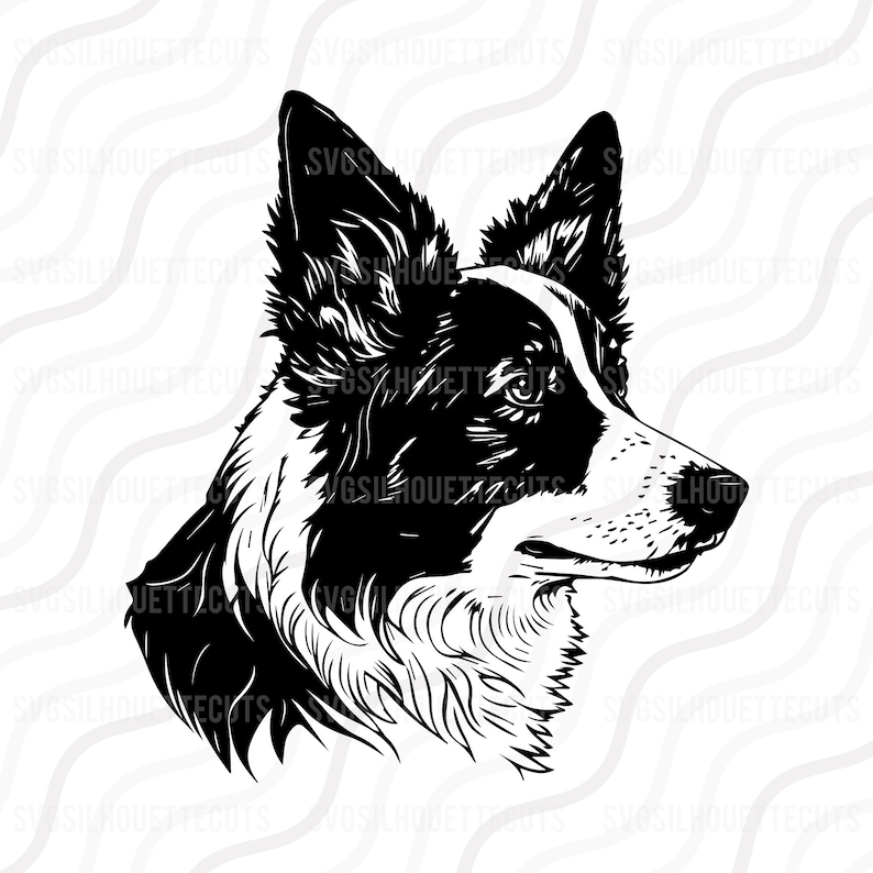 Aussie Dog Head Silhouette SVG, DXF, PNG - Cricut, Silhouette (digital ...