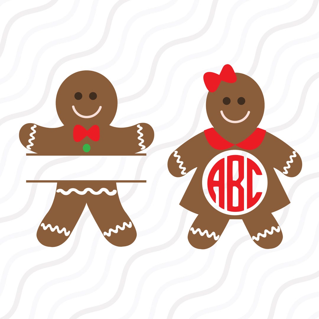 Gingerbread SVG, Christmas Svg, Gingerbread Monogram SVG Cut Table ...