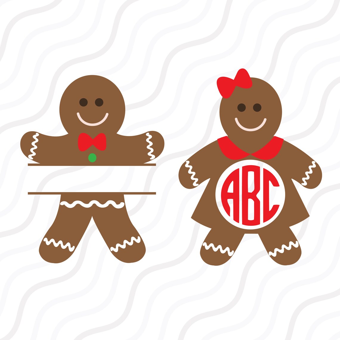 Gingerbread SVG Christmas Svg Gingerbread Monogram SVG Cut - Etsy