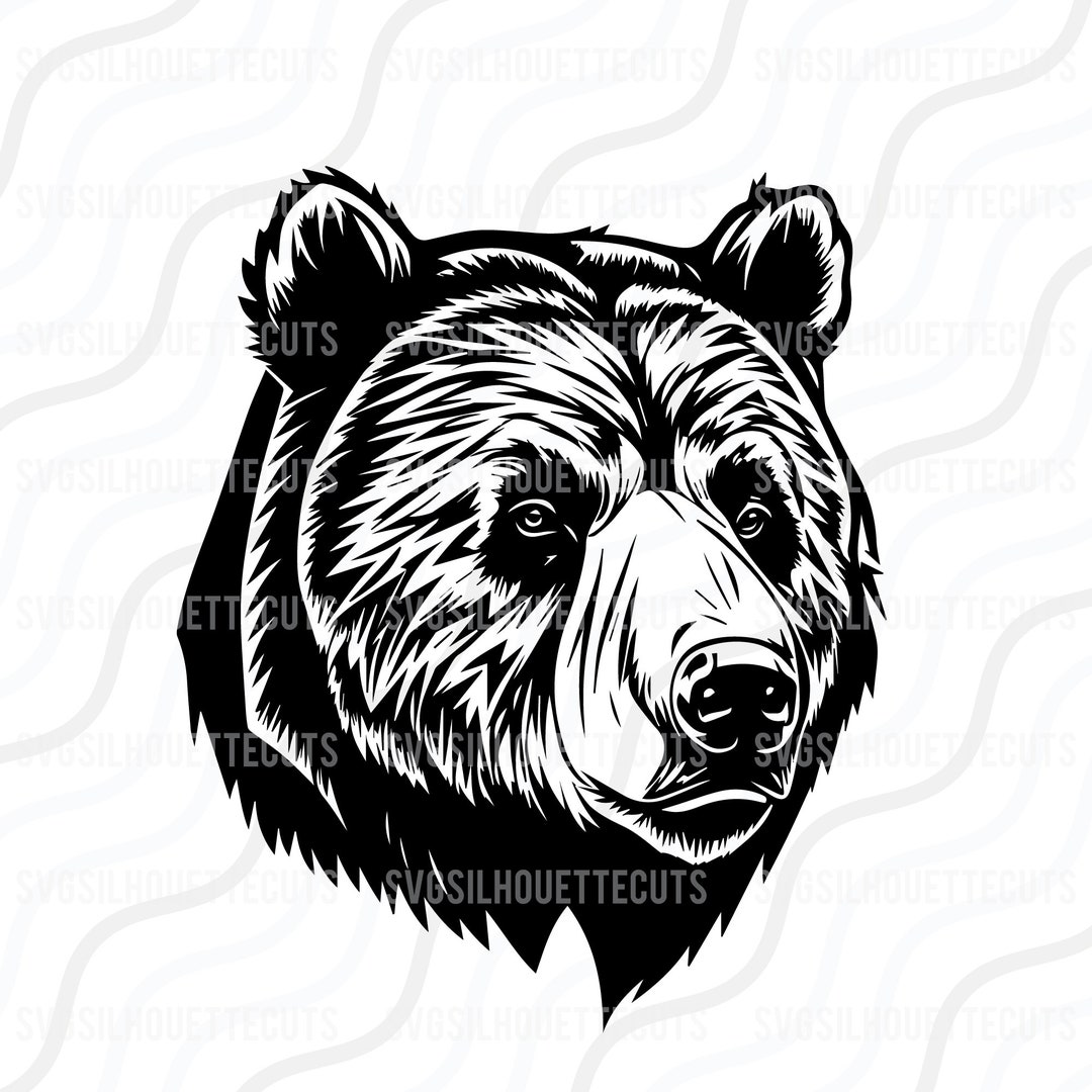 Bear Head SVG, Bear Svg, Bear Silhouette SVG Cut Table Design, Svg, Dxf ...