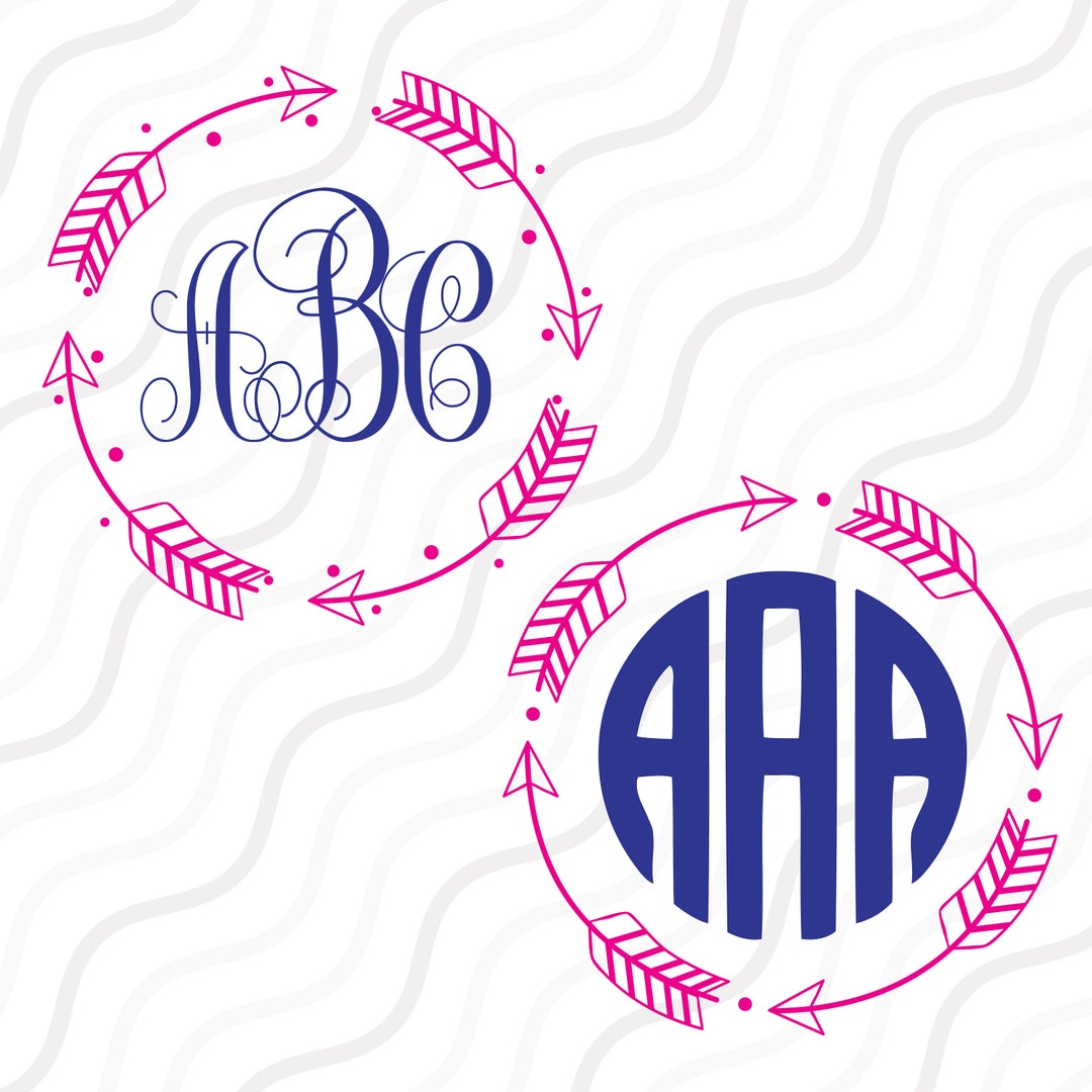 Arrow Circle Frame SVG Southern Monogram SVG Arrow SVG Cut - Etsy