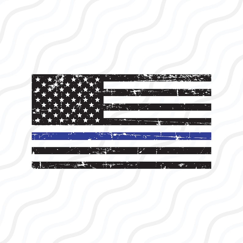 Distressed Thin Blue Line Flag SVG: Police Design (digital Download) - Etsy