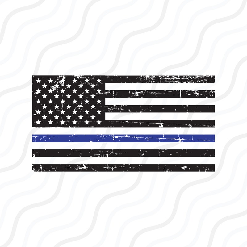 Thin Blue Line Flag Svg - Etsy