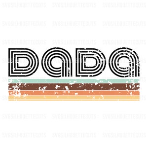 Retro Dada SVG, Dad Striped Retro Svg, Father's Day SVG Cut Table ...
