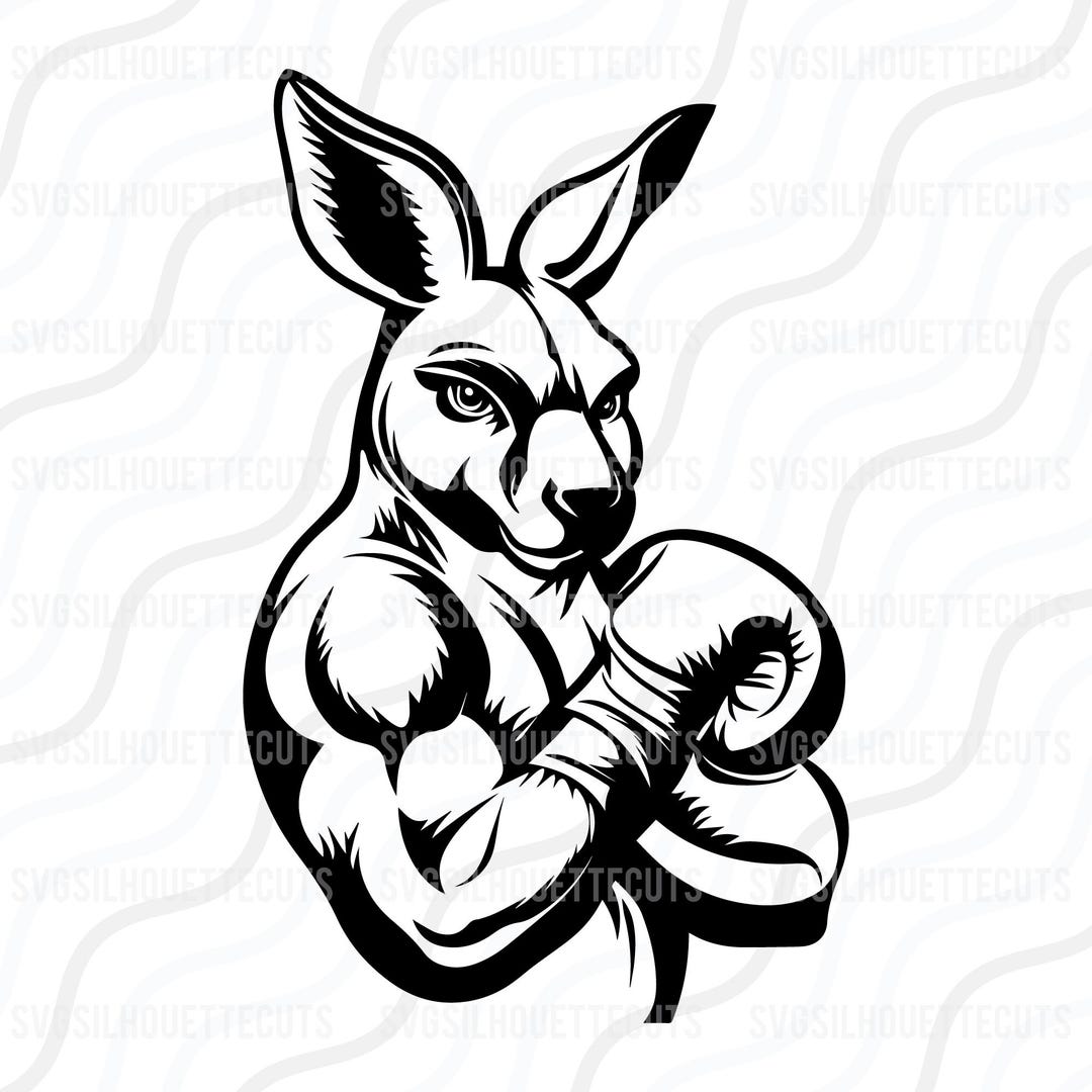 Kangaroo Boxing Mascot SVG, Boxing Logo SVG, Kangaroo SVG Cut Table ...