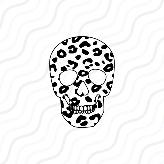 Leopard Skull SVG Skull Svg Halloween SVG Cut Table | Etsy